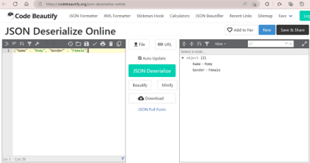 How to Deserialize JSON Data Online for Free?