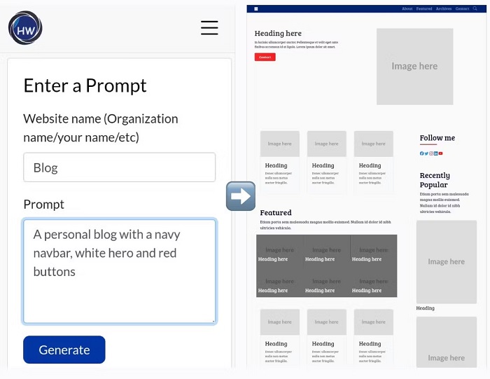 Free AI based Website Builder with HTML Code Export: HTML Wave AI