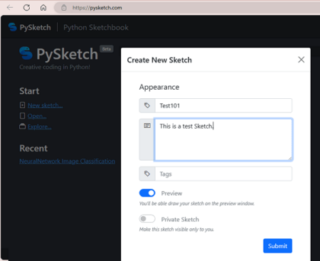 Code Interactive Web Apps in Python using PySketch for Free