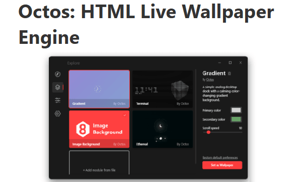 Set Animated Wallpapers Made with HTML/CSS on Windows 11