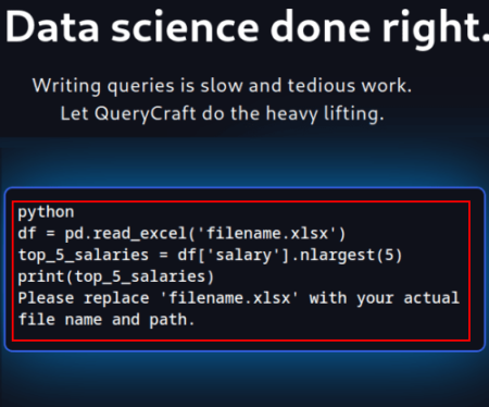 Generate SQL, Pandas Code from Natural Text using AI with this Tool