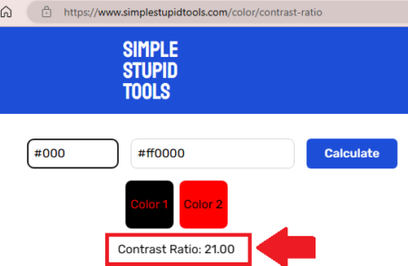 How to Calculate Color Contrast Ratio between any Two Colors