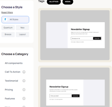 Download Free Tailwind CSS Component Templates on this Website
