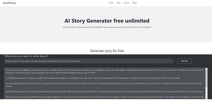 Generate Long Stories, Poems, Novels with this Free AI Tool: Story321