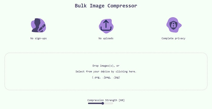 Free Online Browser-based Bulk Image Compressor